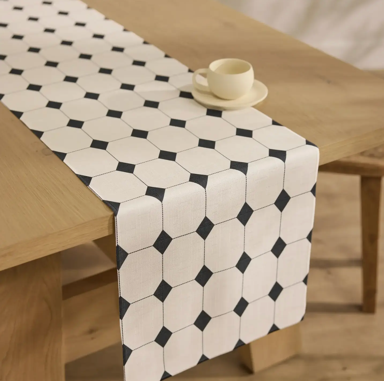 Geometry: Espresso Mosaic Table Runner Medium | river city relics